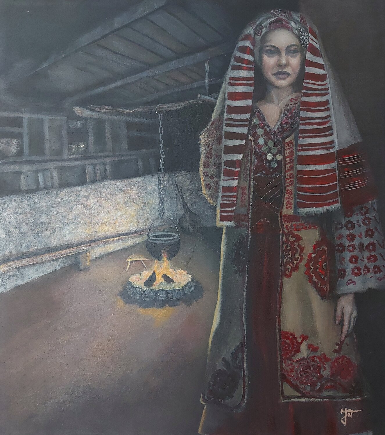 Woman from Peć by Jelena Tankosic (2022) : Painting Acrylic, Oil on ...