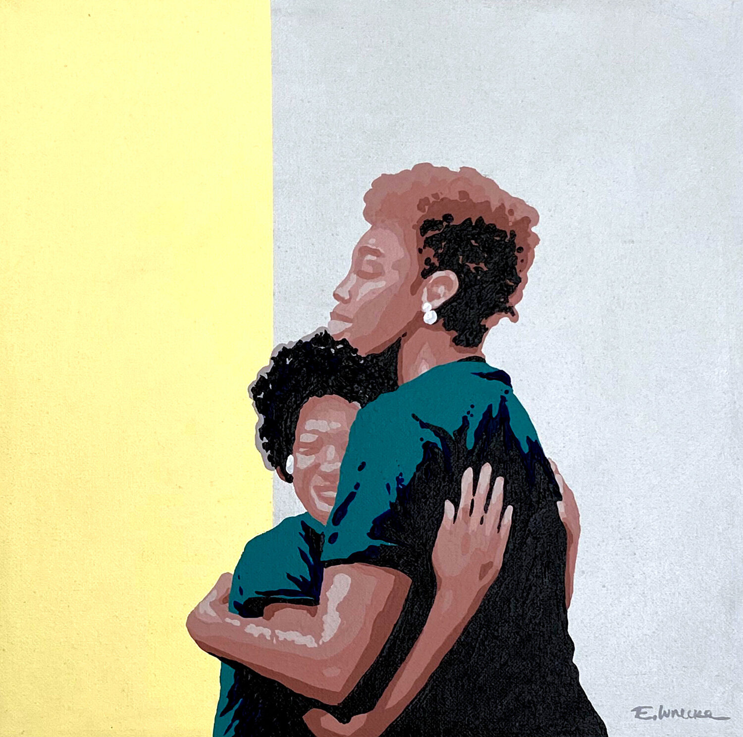 Paintings Of Couples Hugging