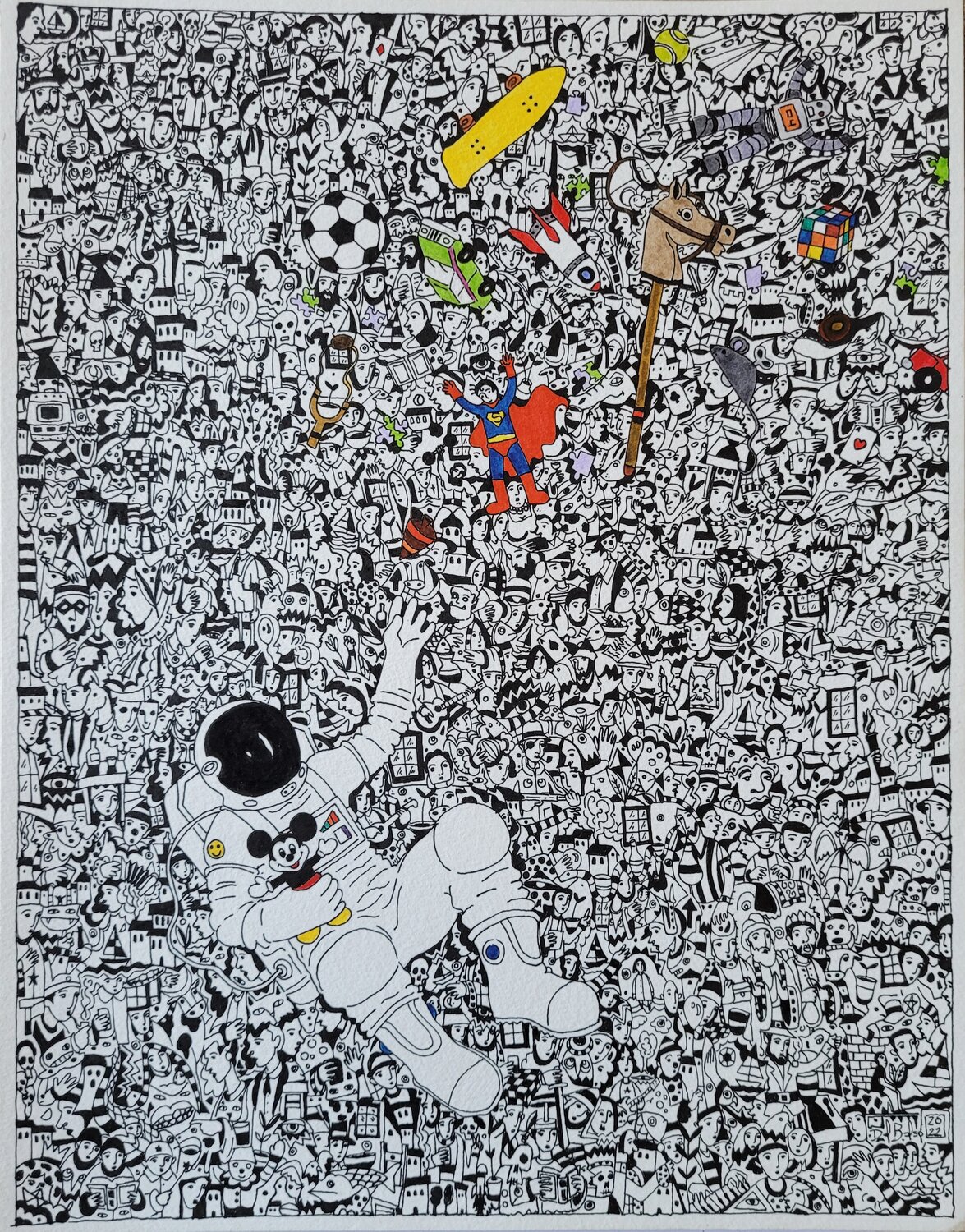 Lost toys by Juan Del Balso (2022) : Drawing India Ink on Paper - Singulart