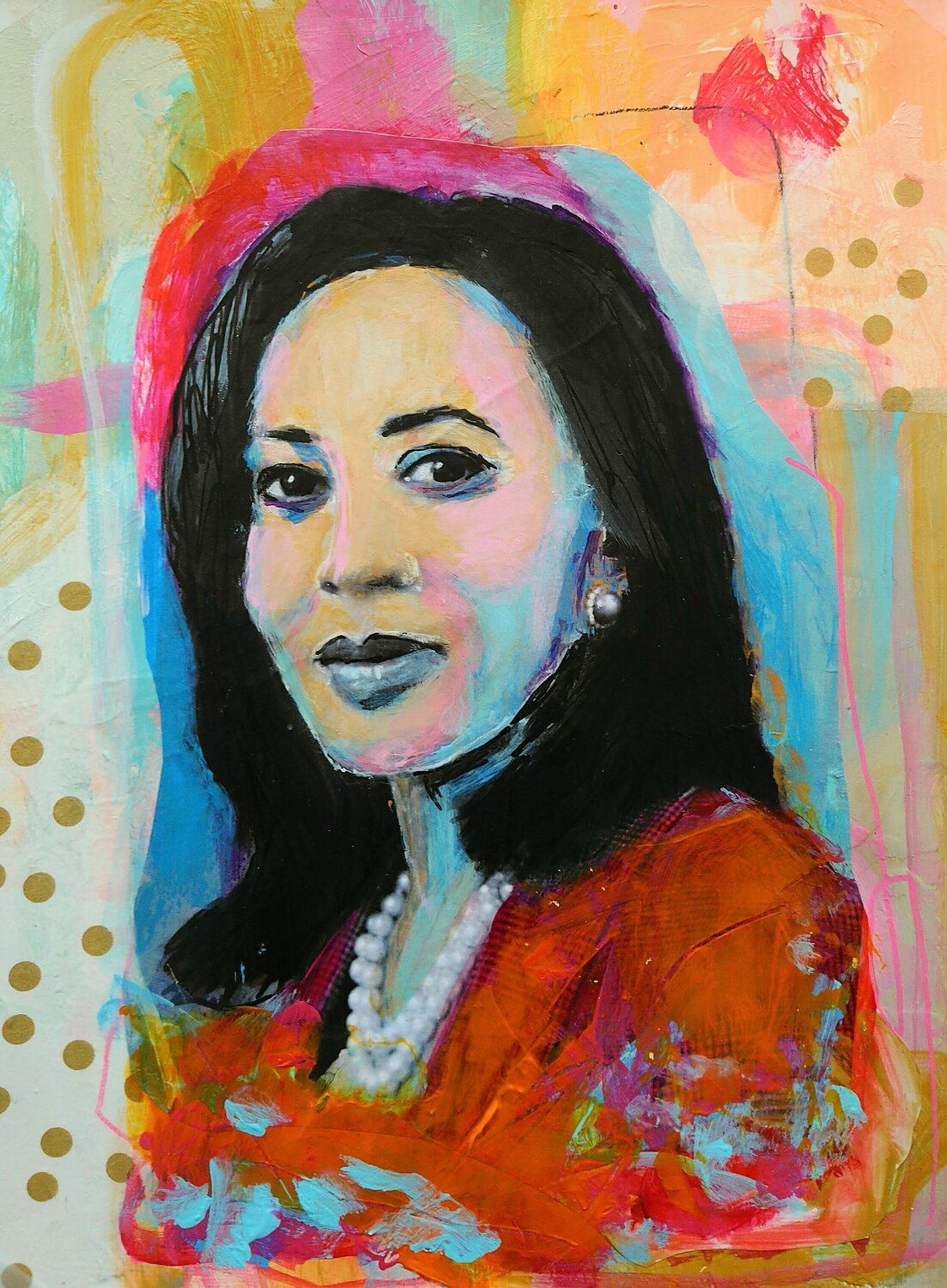 Kamala Harris by Marisol Evora (2021) : Work on Paper Acrylic, Collage ...