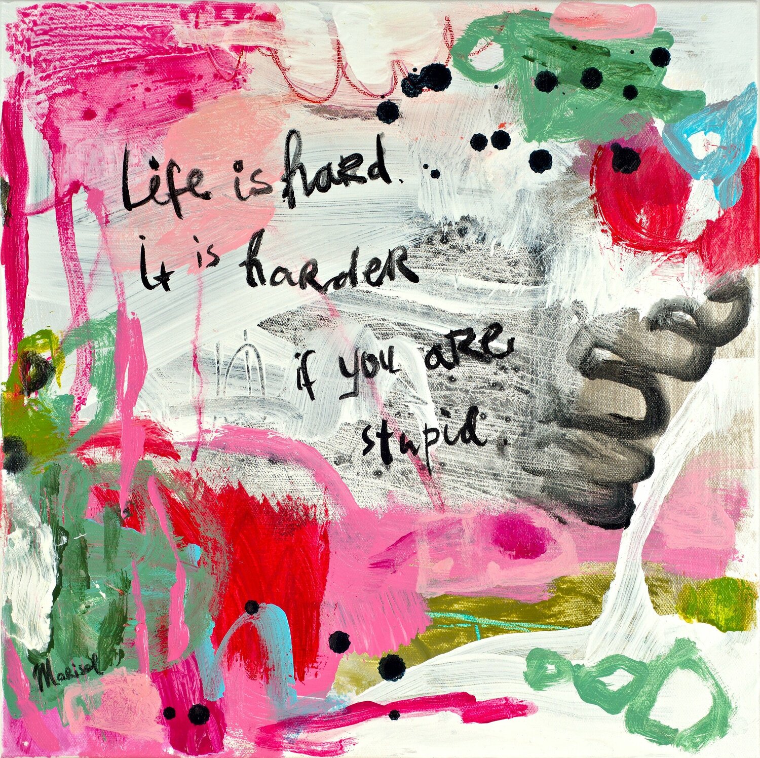 Life is hard by Marisol Evora (2022) : Painting Acrylic, Oil Pastel on ...