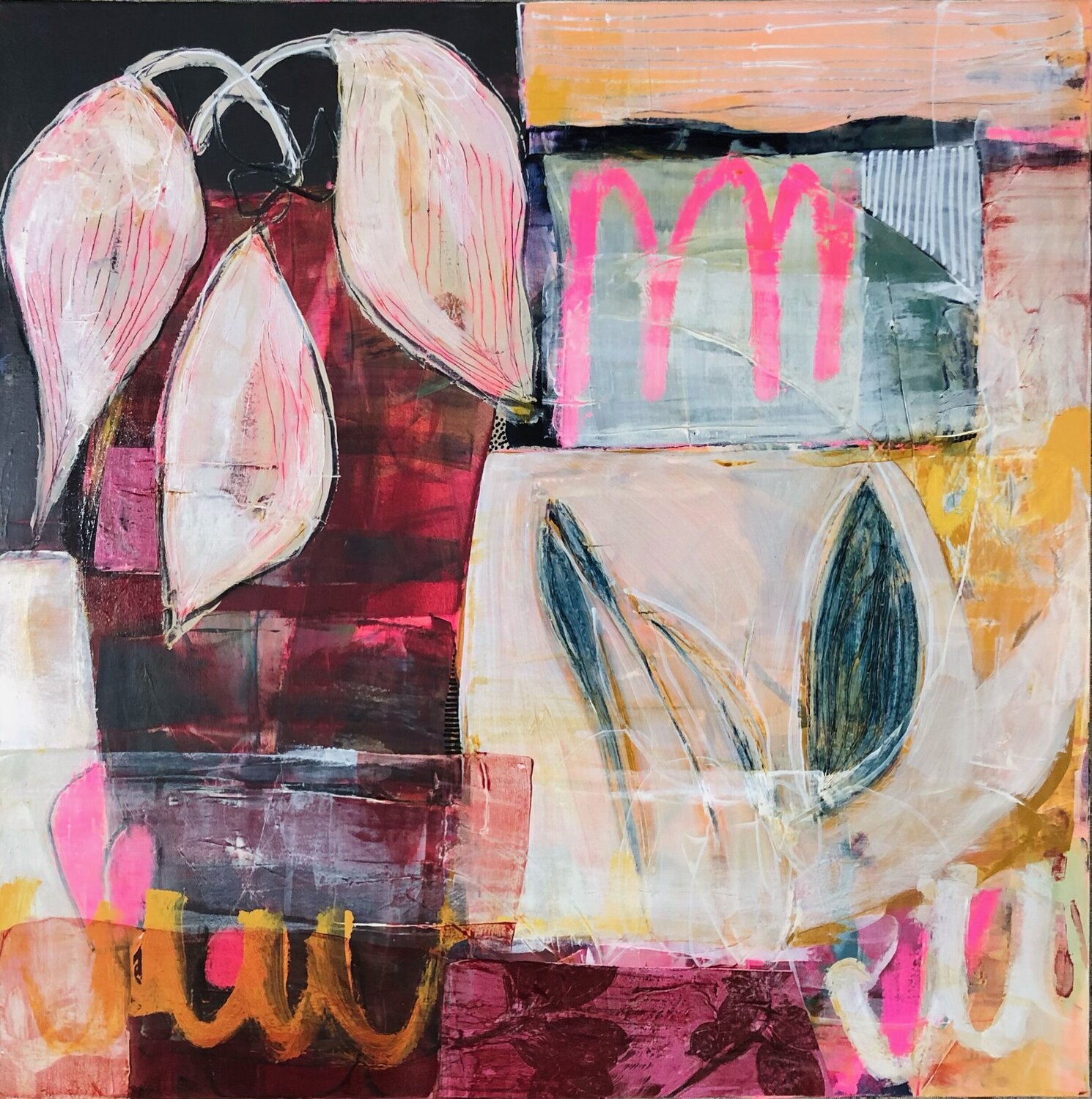 When I Return by Lynette Reed (2023) : Painting Acrylic, Collage on ...