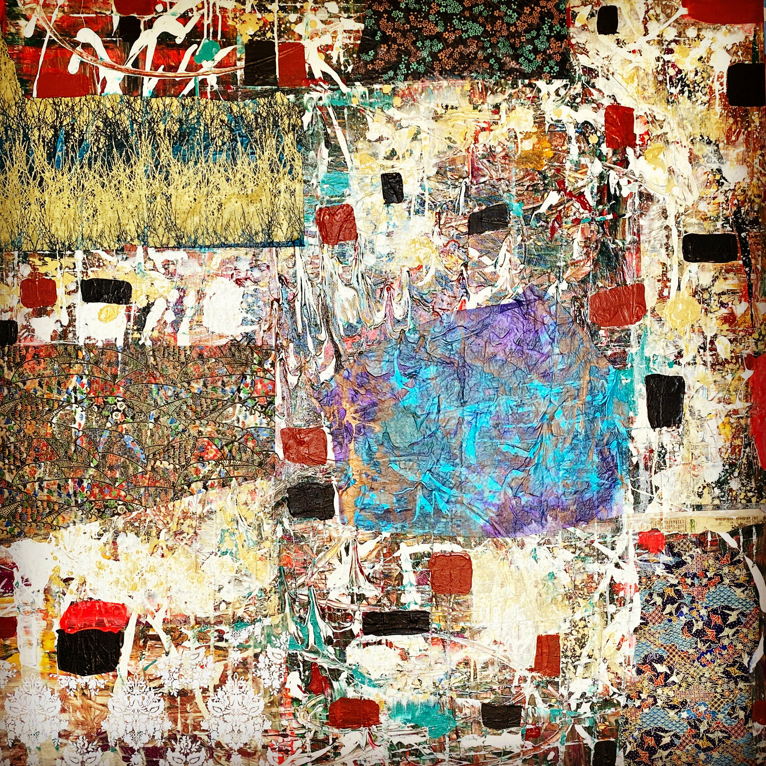 Square Net by Charlie Patton (2020) : Painting Acrylic, Collage on ...