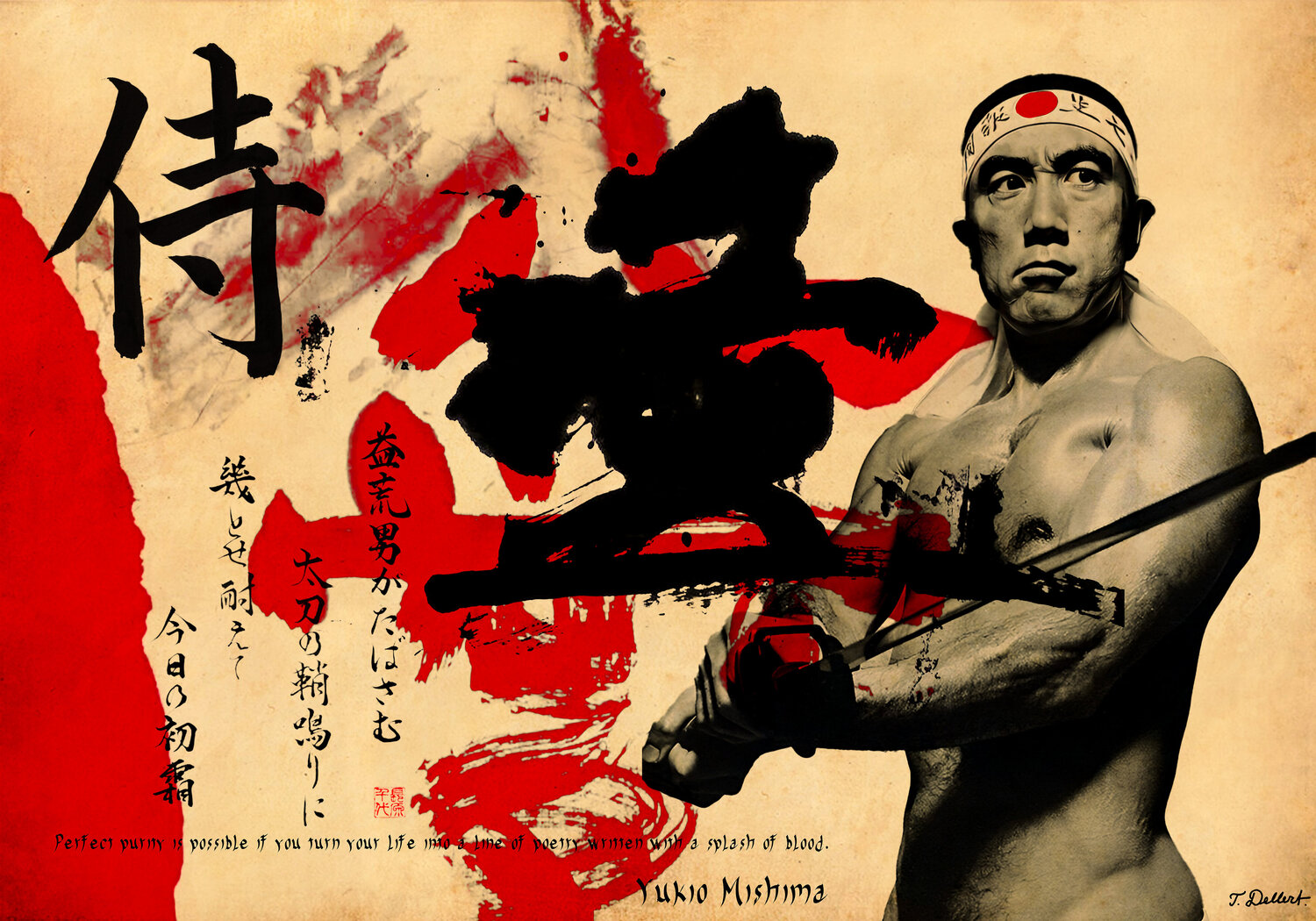 Portrait of Japanese multi artist Yukio Mishima by Thomas Dellert (2023 ...
